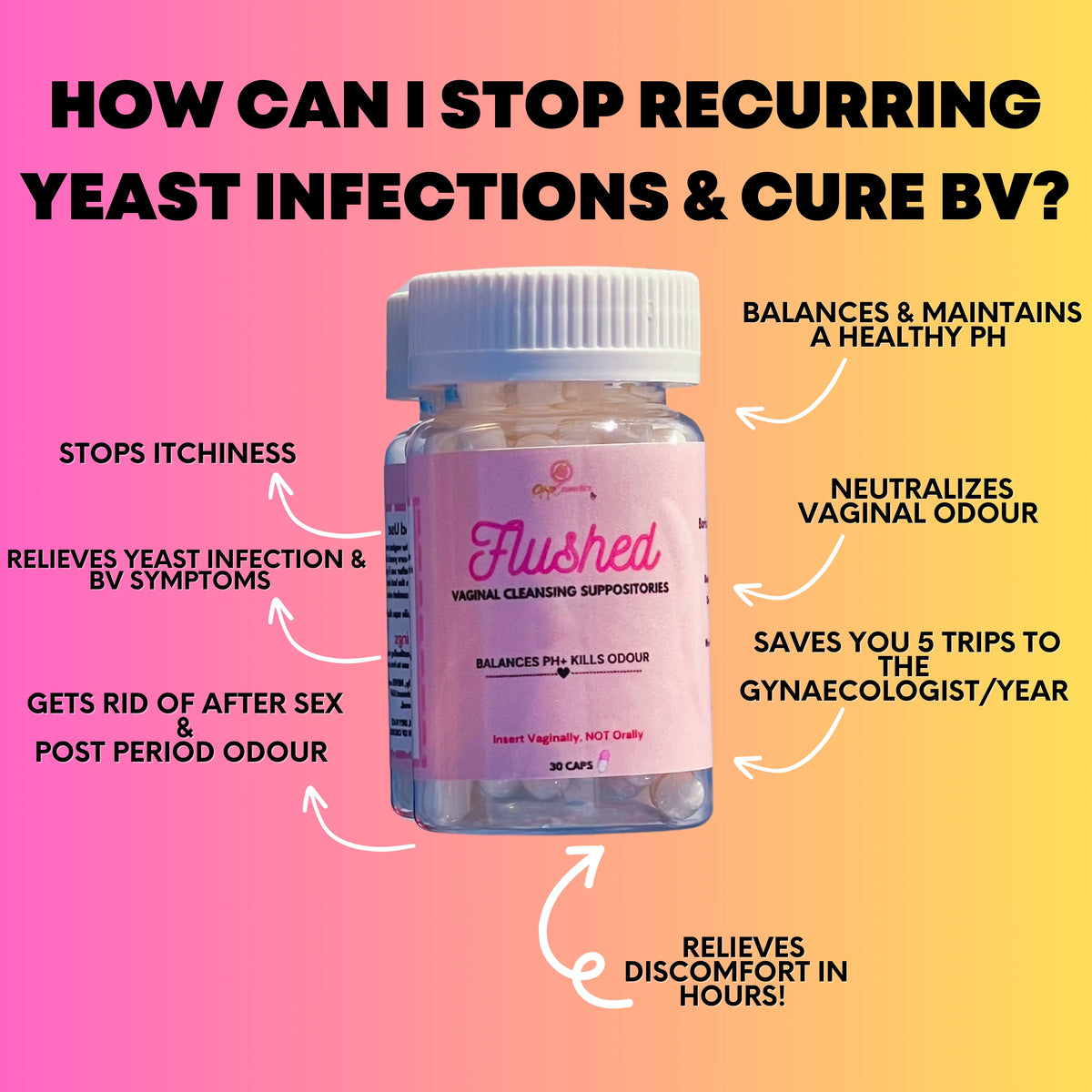 FLUSHED Vaginal Cleansing Suppositories: USA Fulfillment | ooze cosmetics